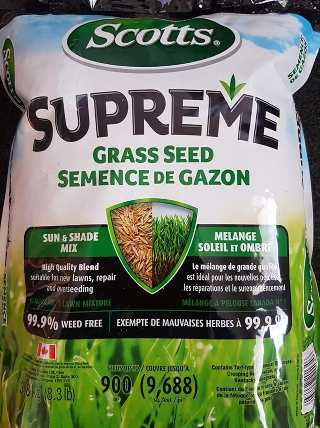 Scotts Supreme Grass Seed Sun Shade & Mix with Improved Formula 3.8 kg ...