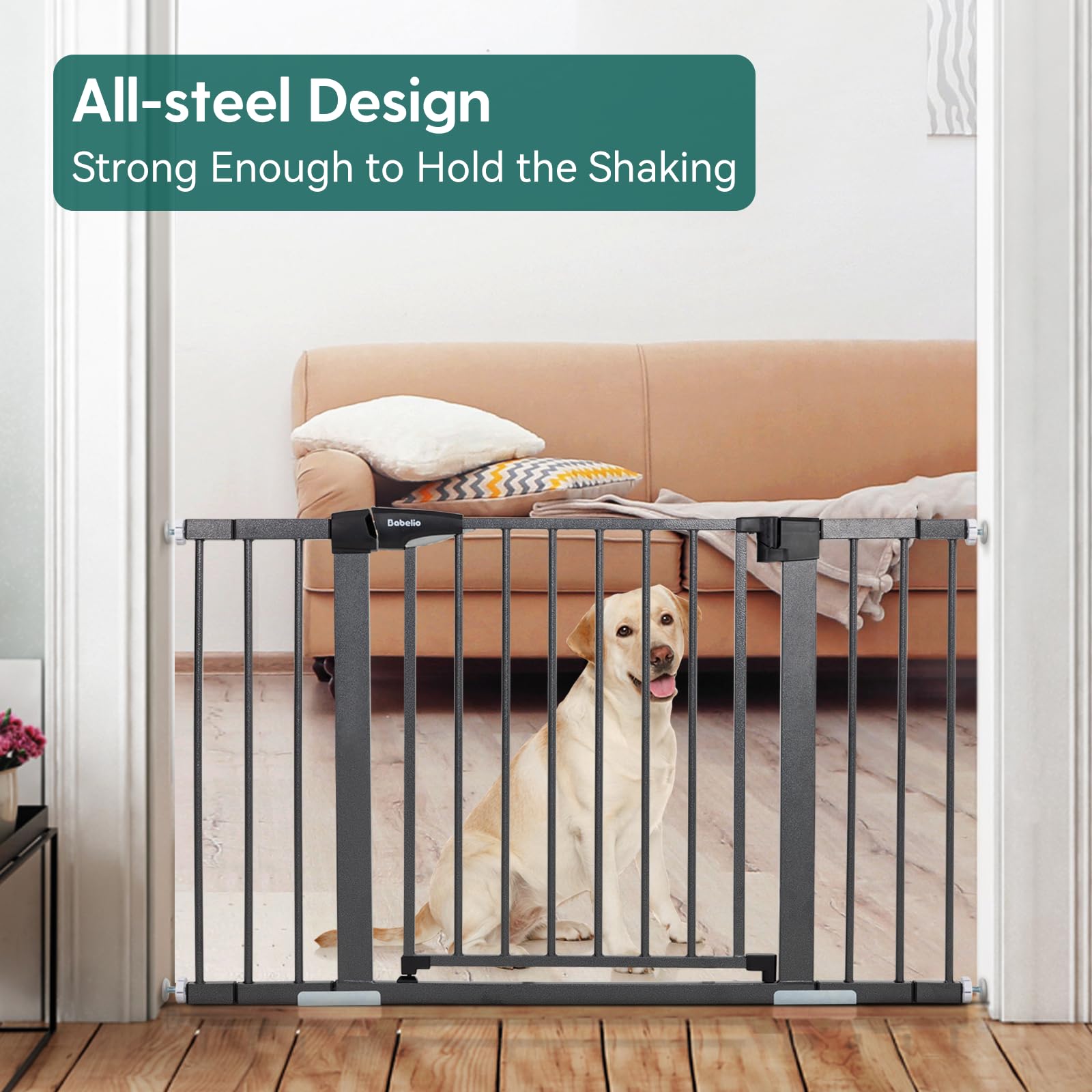 Snapklik.com : BABELIO Metal Baby Gate Dog Gate Meteorite Black 29-48 ...