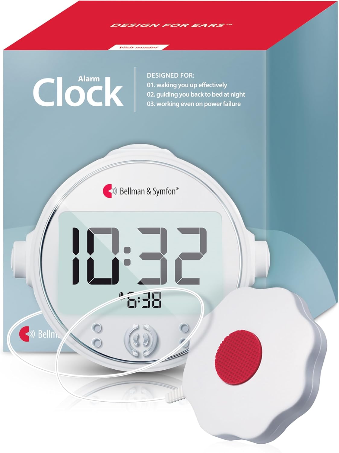 Amazon.co.jp: Bellman & Symfon 振動目覚まし時計プロ ベッドシェーカー付き - 大音量のアラーム、点滅するLEDナイトライト 重く眠る人、難聴者、聴覚障害者向け ...