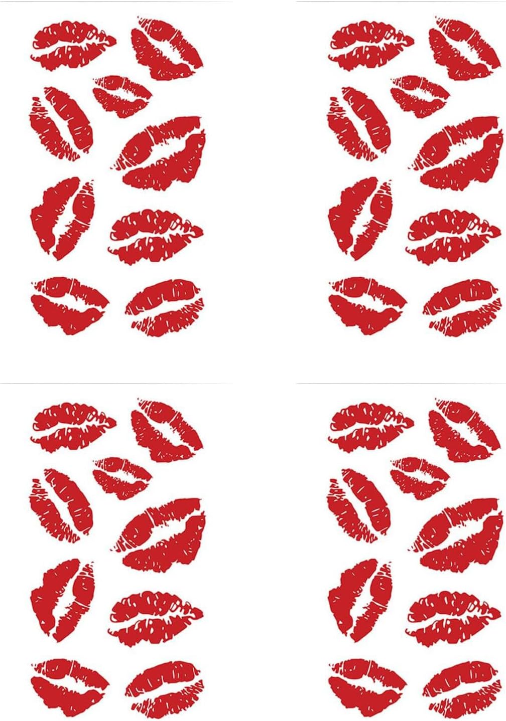 4Pcs Red Lip Stickers Waterproof Tattoo Decorative Stickers Makeup Red ...