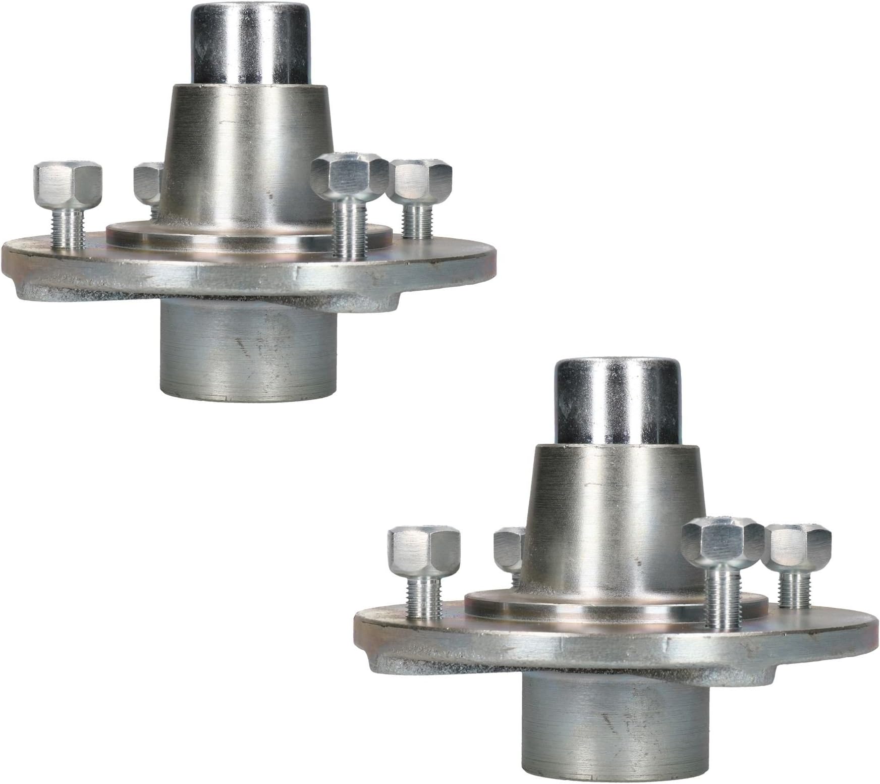 AB Tools Pair Of Trailer Cast Wheel Hub 4" PCD 1" Taper Bearing 4 Stud ...