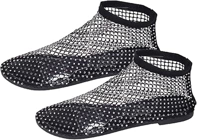 Amazon.com | Mesh Shoes Women Flats with Rhinestones, Mesh Embellished ...
