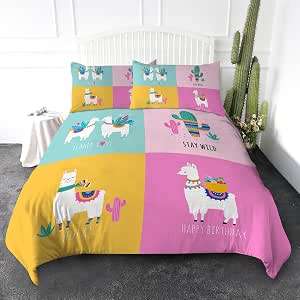 Amazon.com: ARIGHTEX Four Colored Alpaca Pattern Comforter Duvet Cover ...