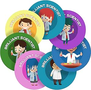 Brilliant Scientist Reward Sticker Labels Children Parent Teacher Kid ...
