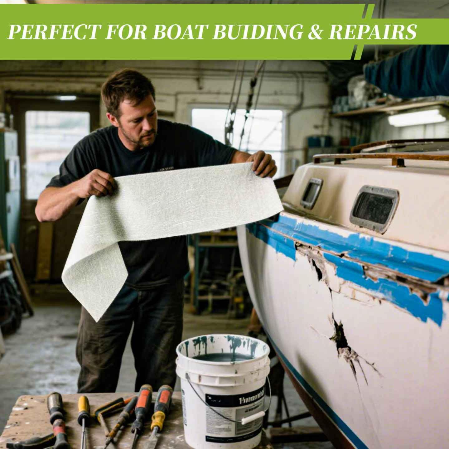 Snapklik.com : Fiberglass Chopped Strand Mat 5 Yards 4 Inch 2 Roll