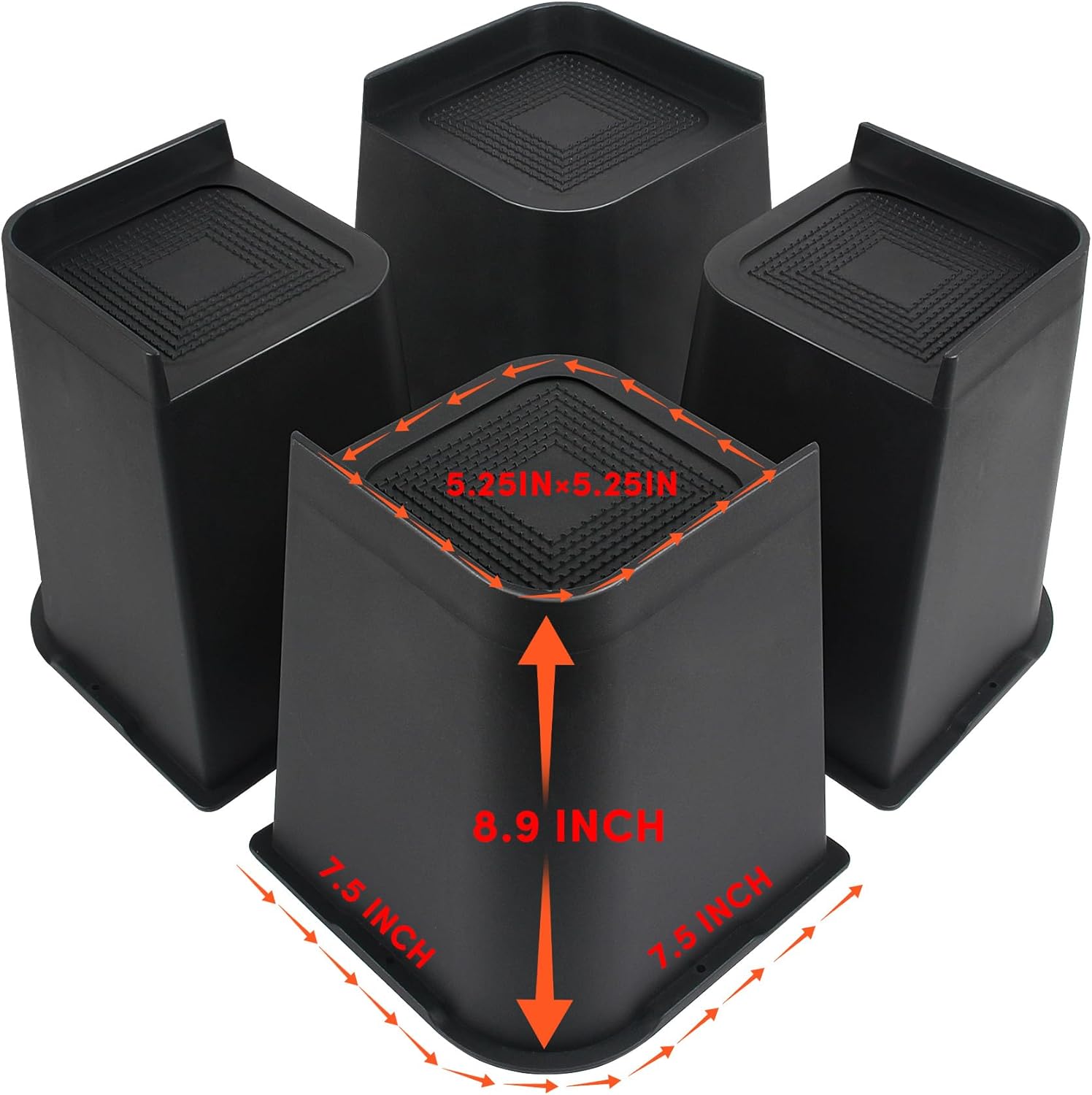 Amazon.com: DEDU Bed Risers 8 Inch Heavy Duty 4 Pack, Furniture Risers ...