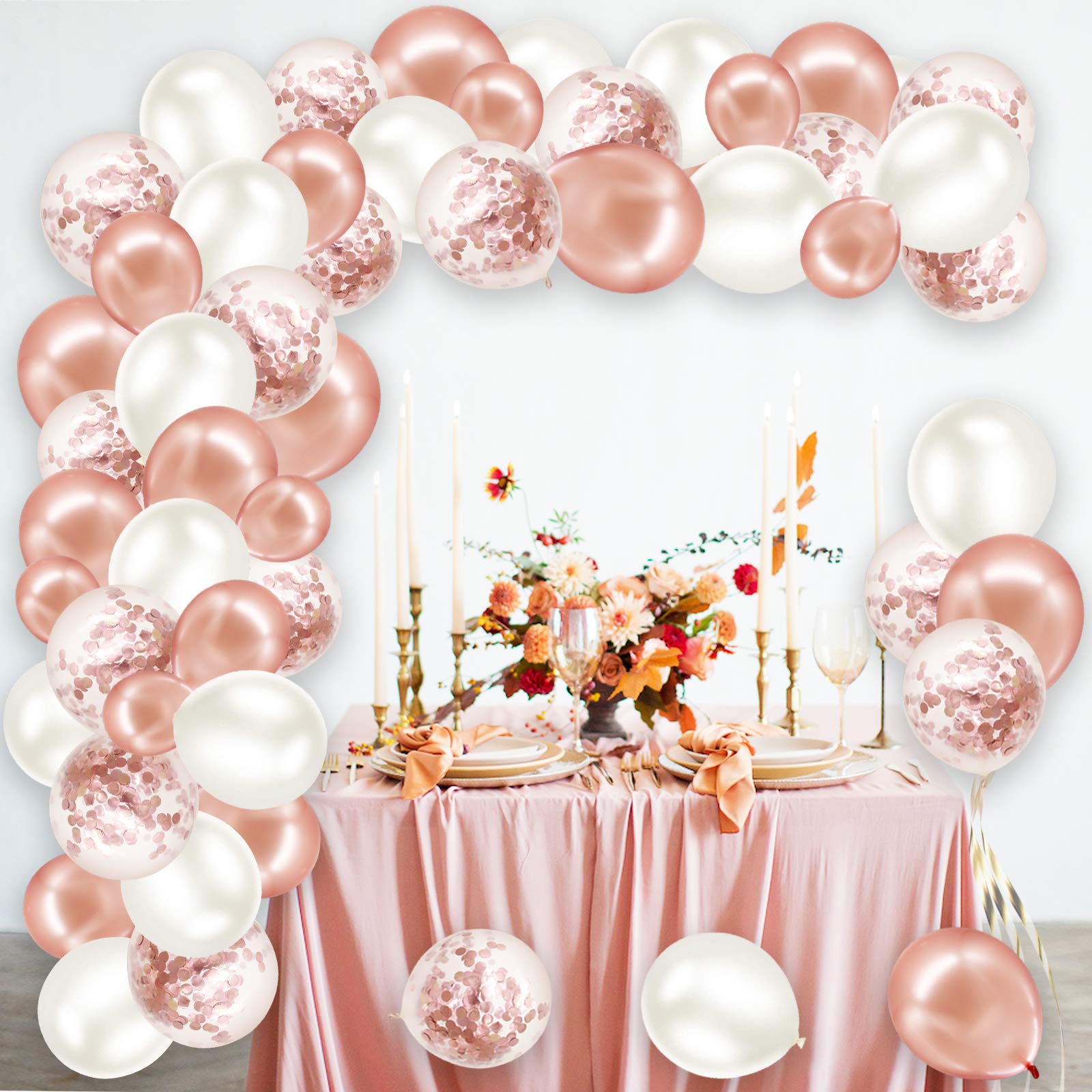 Rorchio Rose Gold Balloon Arch Kit Balloon Garland Rose Gold ...