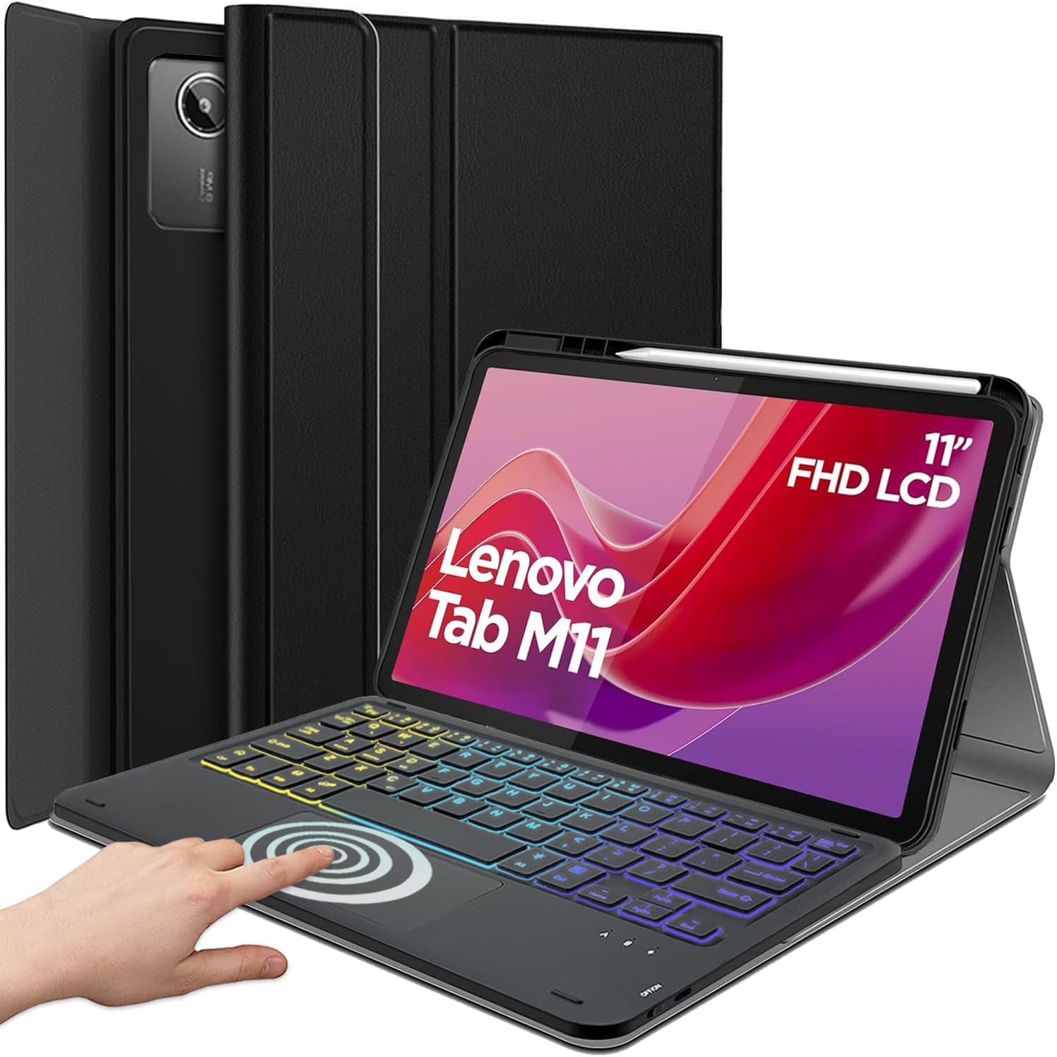 Amazon.com: DKAHOEE Backlit Touchpad Keyboard Case for Lenovo Tab M11 ...