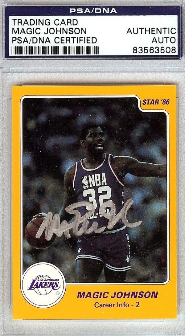 Magic Johnson Autographed Signed 1986 Star Card Los Angeles Lakers ...