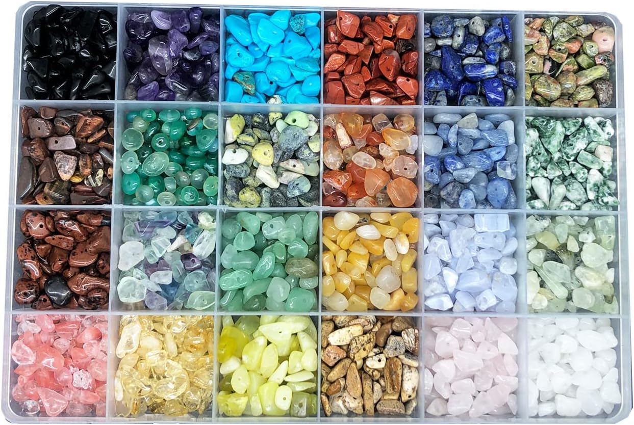 Amazon.com: NBEADS About 3450 Pcs Natural Chip Gemstone Beads Undrilled ...