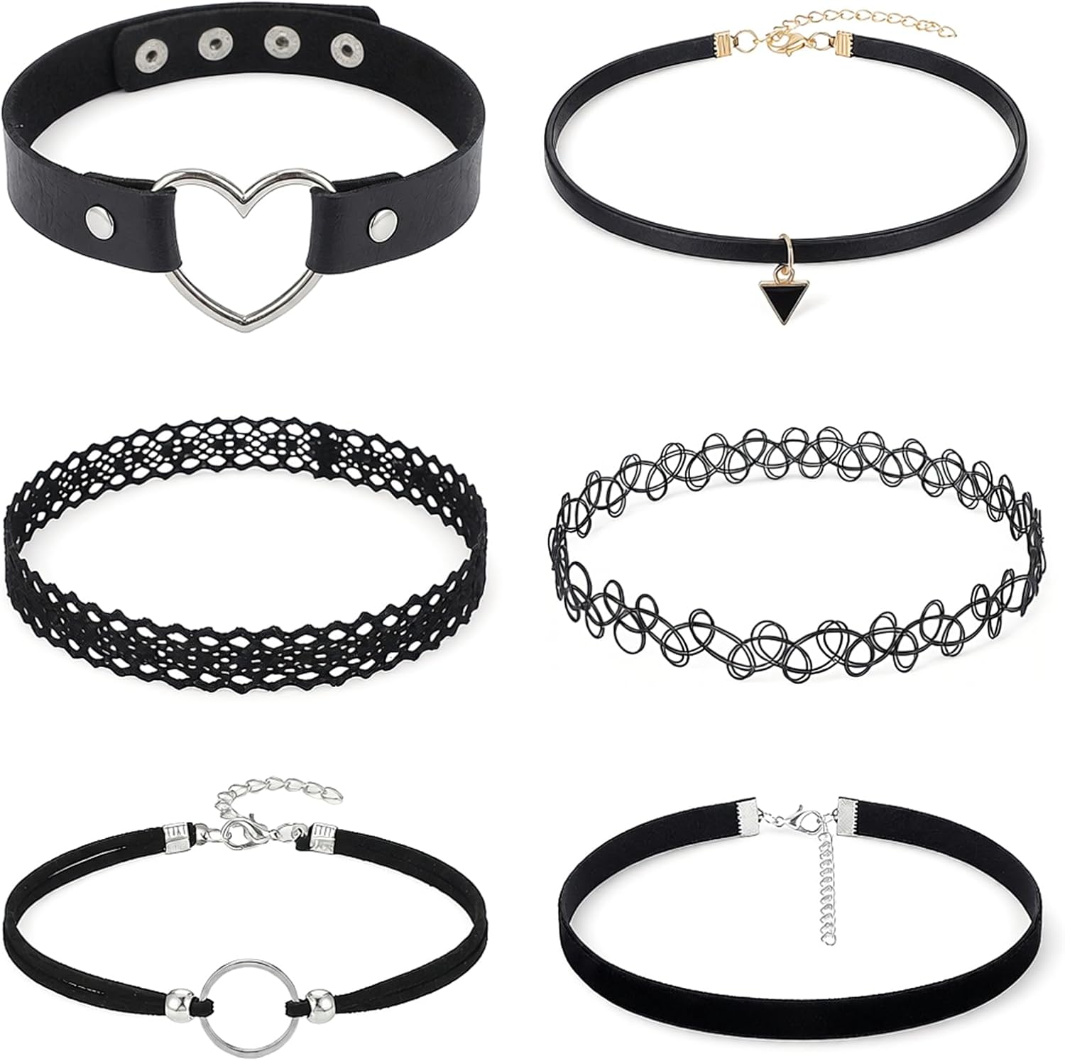 Amazon.com: QFGasre Gothic Choker Necklace for Women Black Choker ...