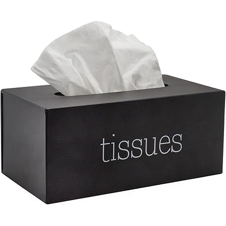 Amazon.com: AuldHome Rectangular Tissue Box Cover (Black), Modern ...