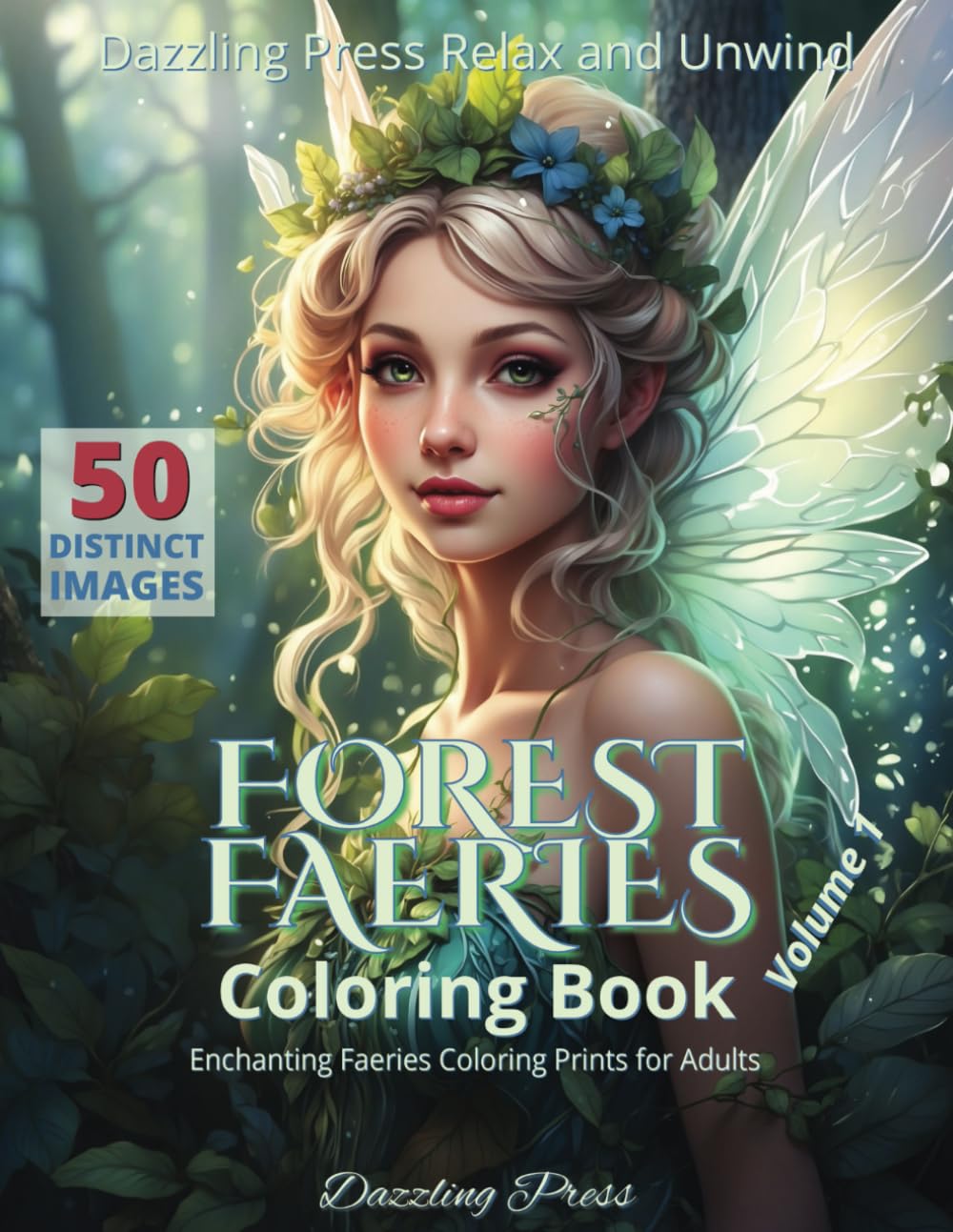 Amazon.com: Dazzling Press Relax and Unwind Forest Faeries Coloring Book Volume 1: 50 Distinct ...