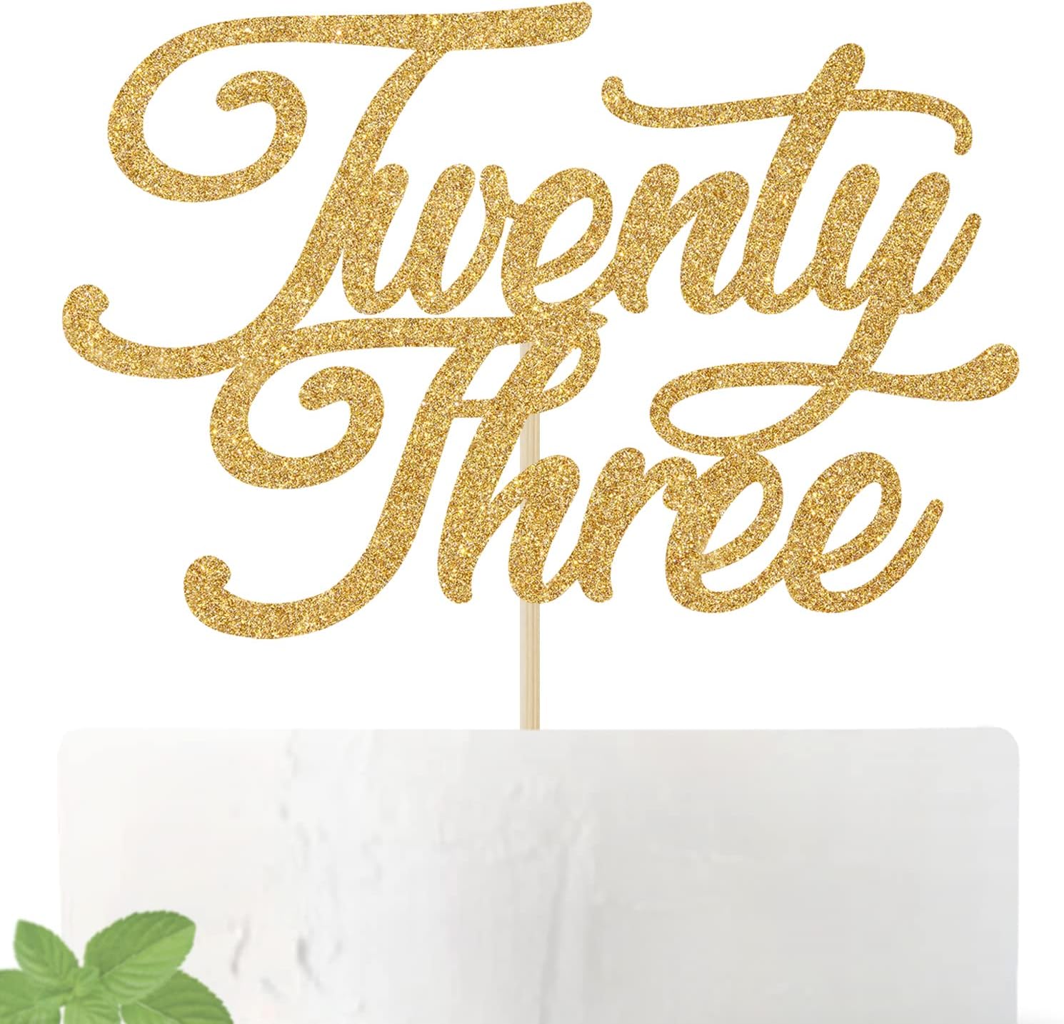 Amazon.com: Gold Glitter Twenty Three Cake Topper, Cheer to 23 Years/23 ...