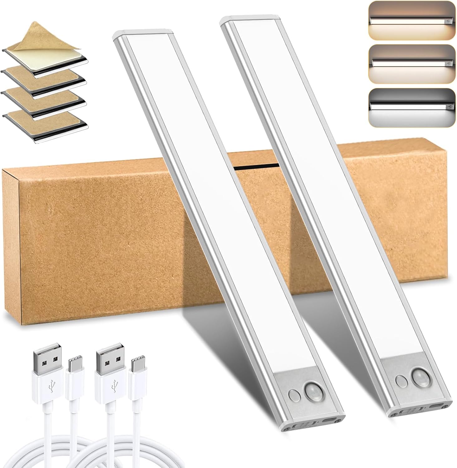 YZXTECNIP 70 LED Under Cabinet Lights,3 Color Temperatures Dimmable ...