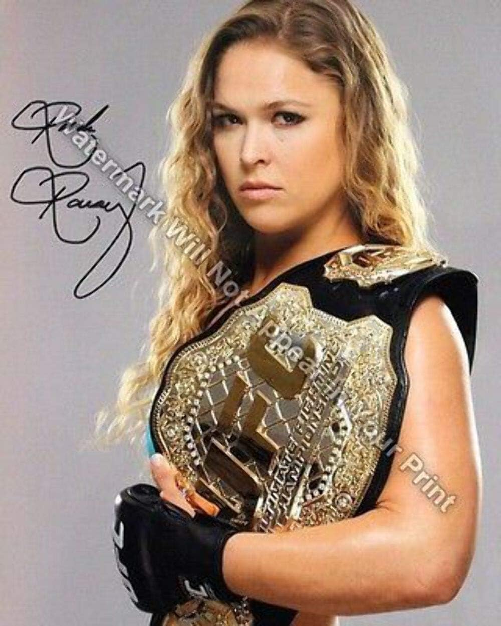 Amazon.com: WarriorJohn Ronda Rousey Signed Reprint UFC 168 Female 2013 ...