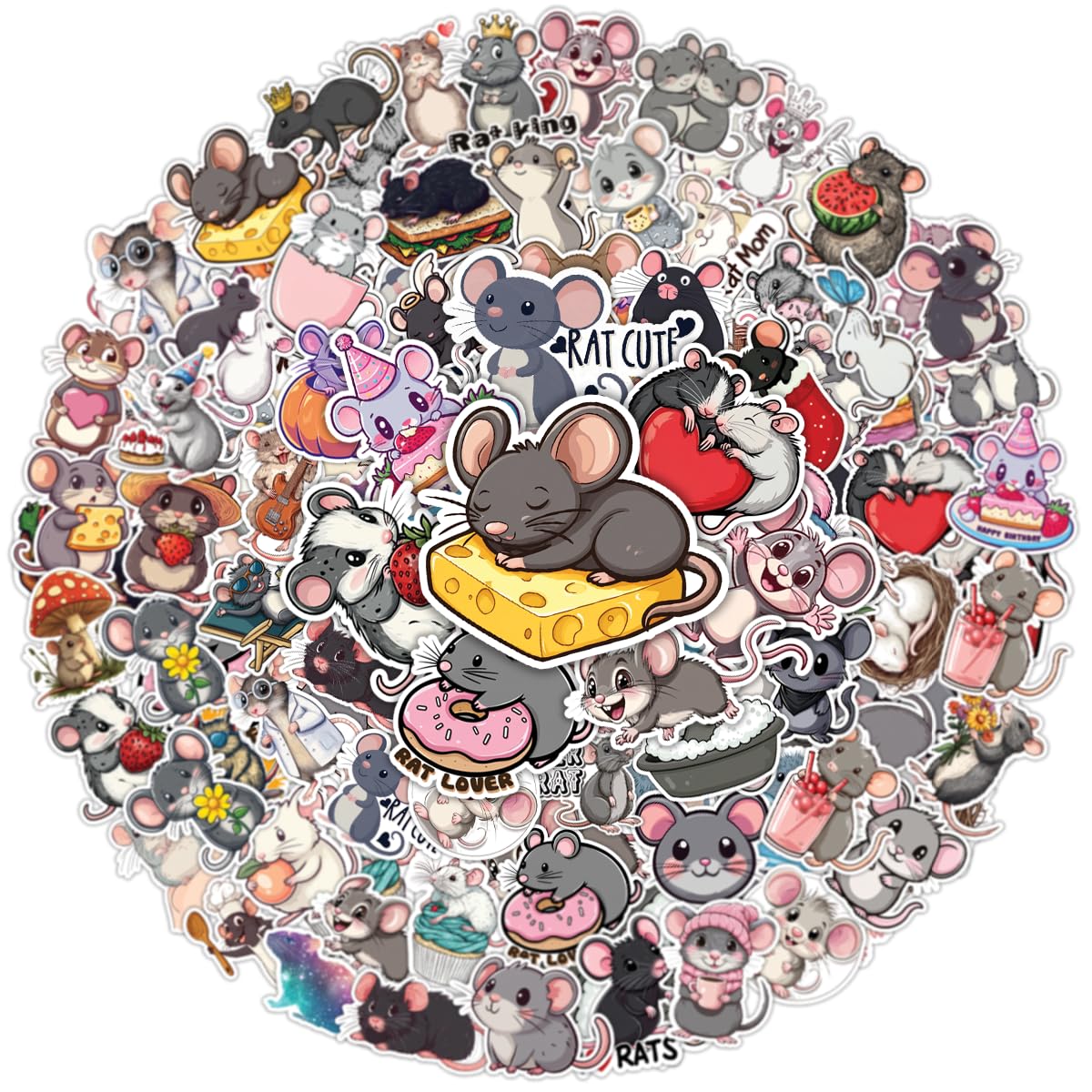 Amazon.com: 64pcs Rat Stickers, Mouse Sticker Waterproof Decals for ...