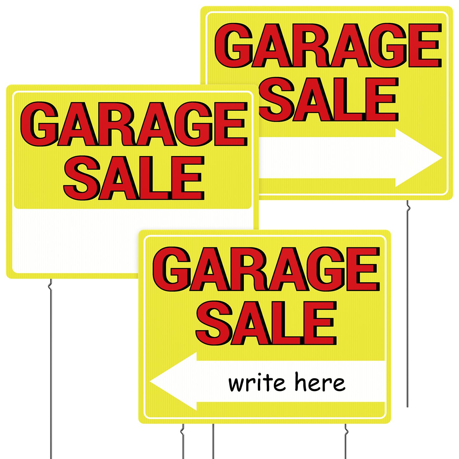 Amazon.com: MTCode 3PCS Garage Sale Sign, 17"*13" Garage Sale Signs ...