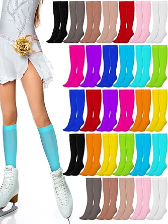Amazon.com: Liitrsh 30 Pairs Ice Skating Socks Figure Skating Socks ...