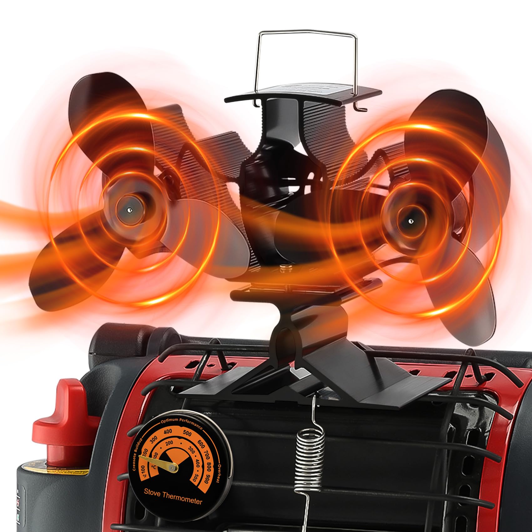 TCFUNDY Wood Stove Fan for Buddy Heater, Dual Motors Heat Powered ...
