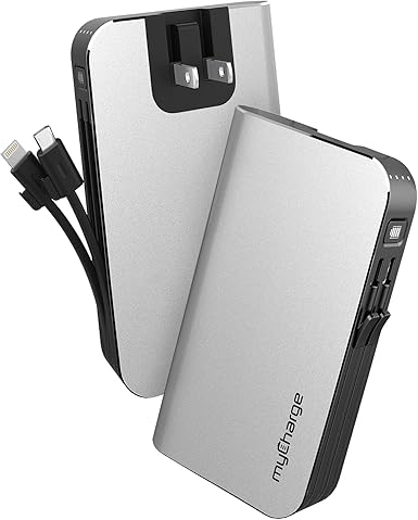 Amazon.com: myCharge Portable Charger with Wall Plug – 10050mAh Fast Charging – Power Bank for ...