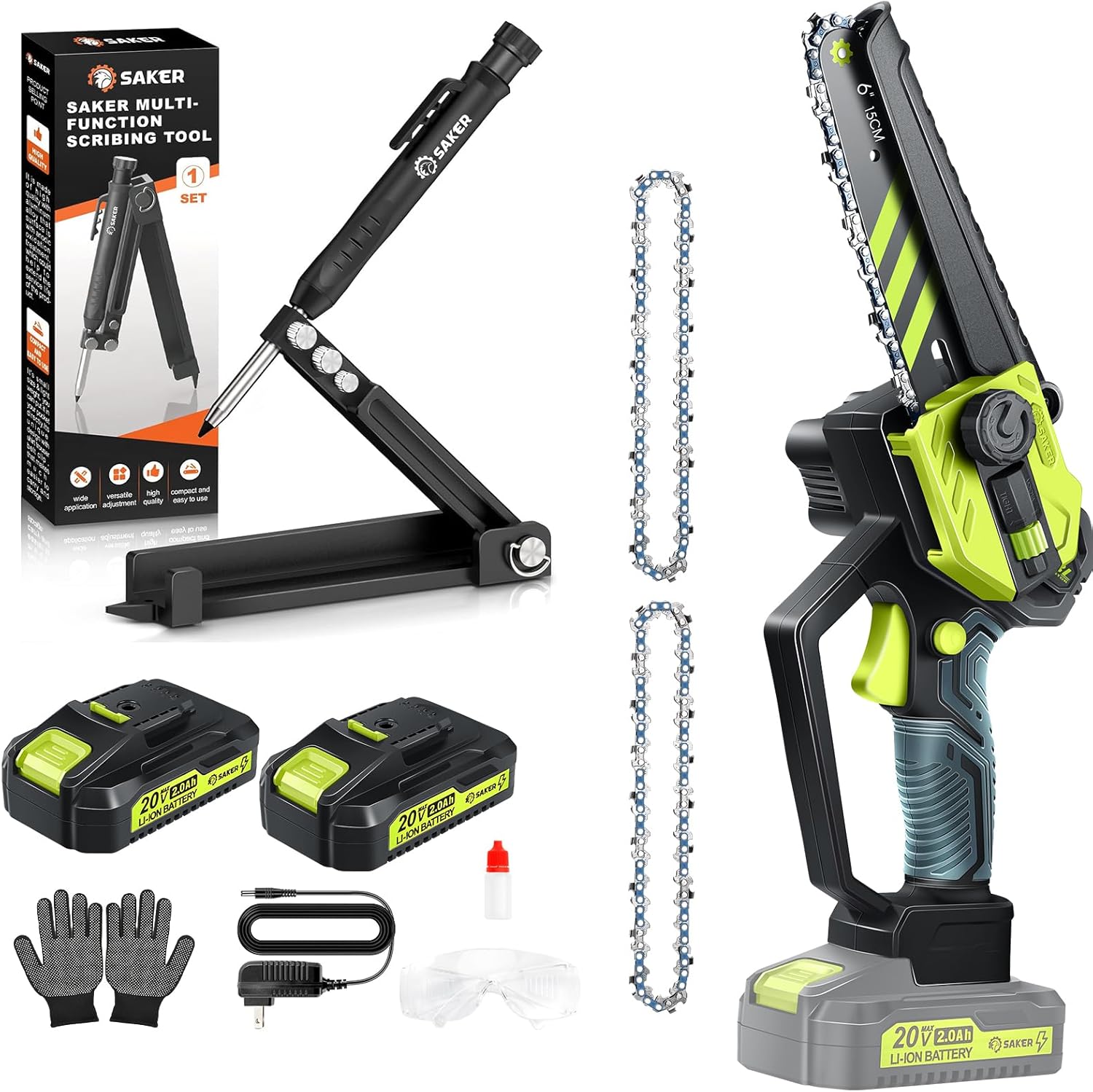 Amazon.com: Saker Multifunction Mini Chainsaw,6 Inch Brushless Chainsaw ...