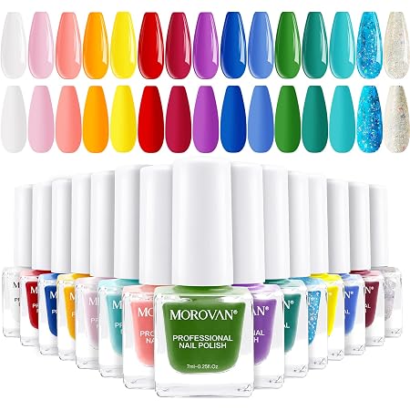 Amazon.com : Abitzon NEW Nail Polish Set (10 Bottles) - Non-Toxic Eco ...