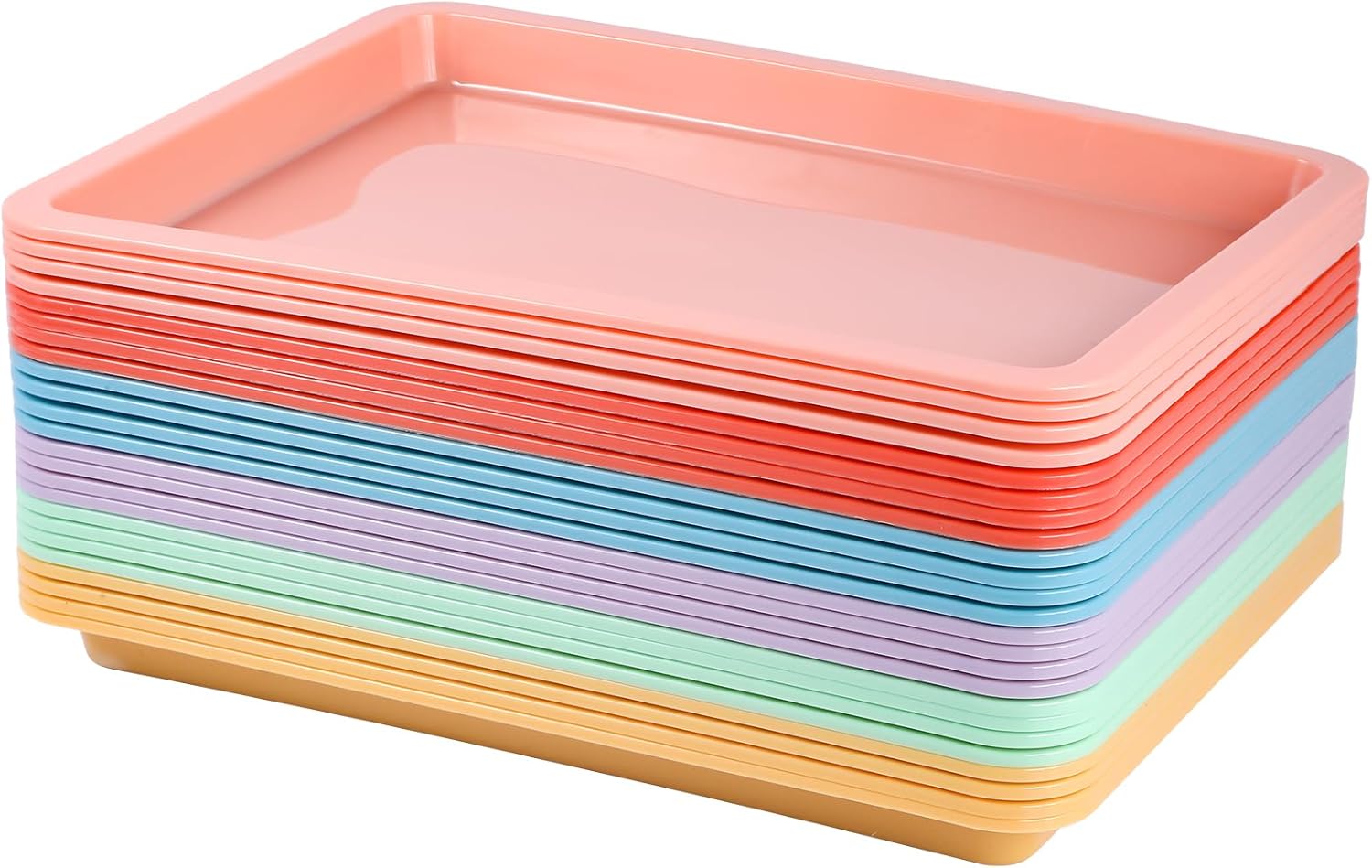 Amazon.com: Outus 24 Pcs Plastic Art Trays 13.3" x 9.8" x 1" Colorful ...