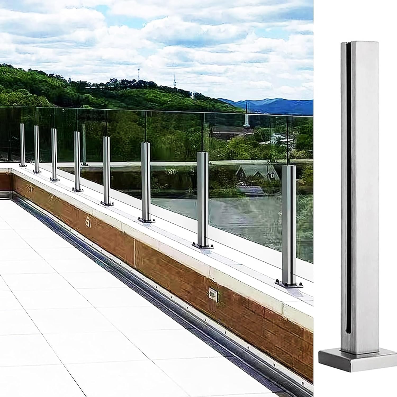 Amazon.com: LQSYBHD Commercial Stainless Steel Balustrade Column,Floor ...
