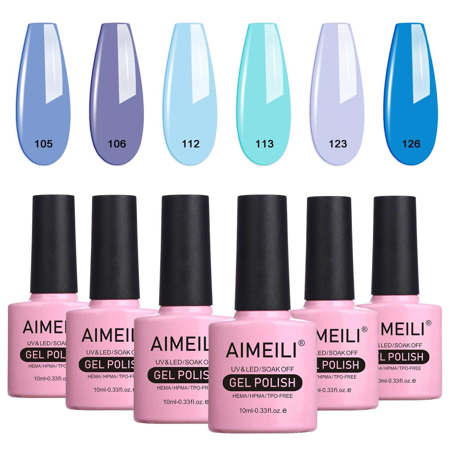 Amazon.com : AIMEILI Soak Off Blue Gel Nail Polish Christmas Nail Color ...