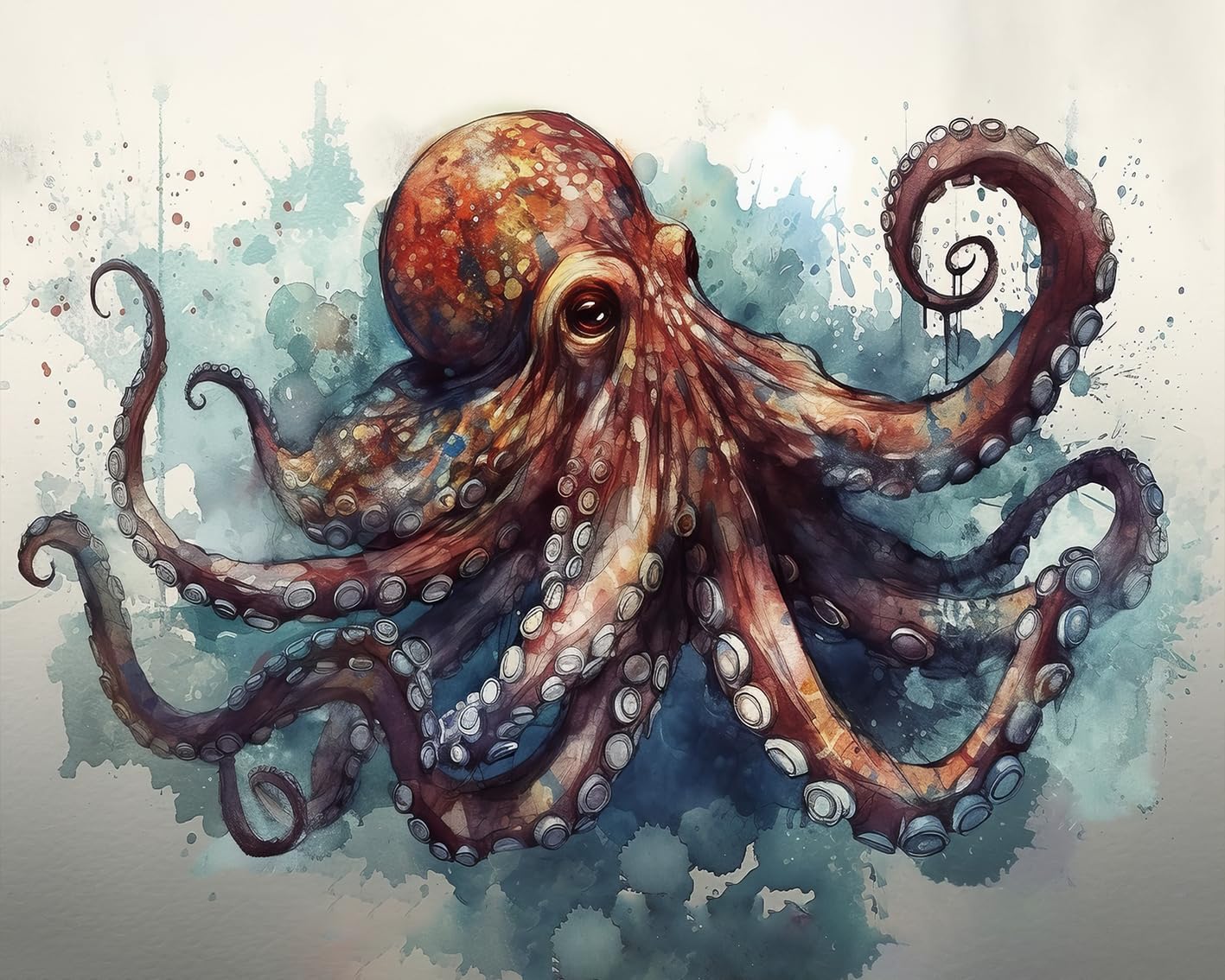 TISHIRON DIY Paint by Number Octopus and Tentacles of Octopus Paint by ...