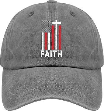 Dad Hats Distressed USA Flag Cross with Faith Baseball Caps for Men ...