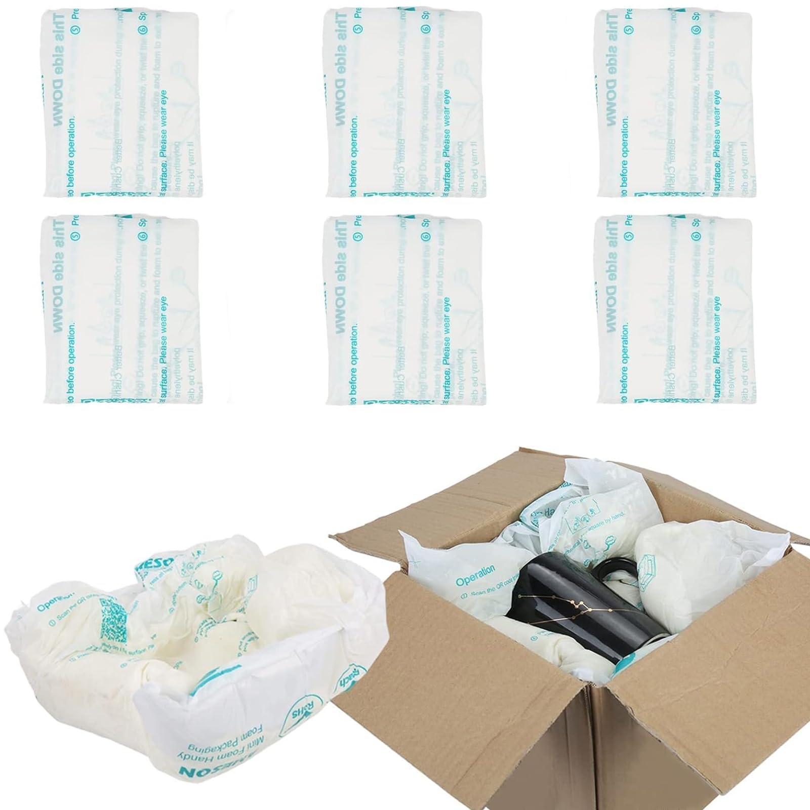 Amazon.com: 6PCS 3 Size Foam Bags For Shipping, Expanding Foam for ...