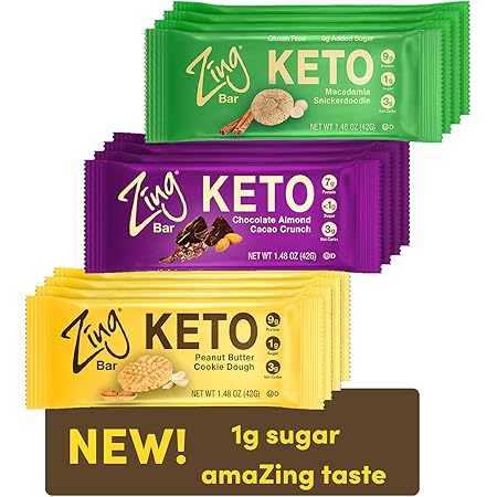 Amazon.com: Zing Bars Plant Based Protein Bar | Variety Pack, 12 Count ...