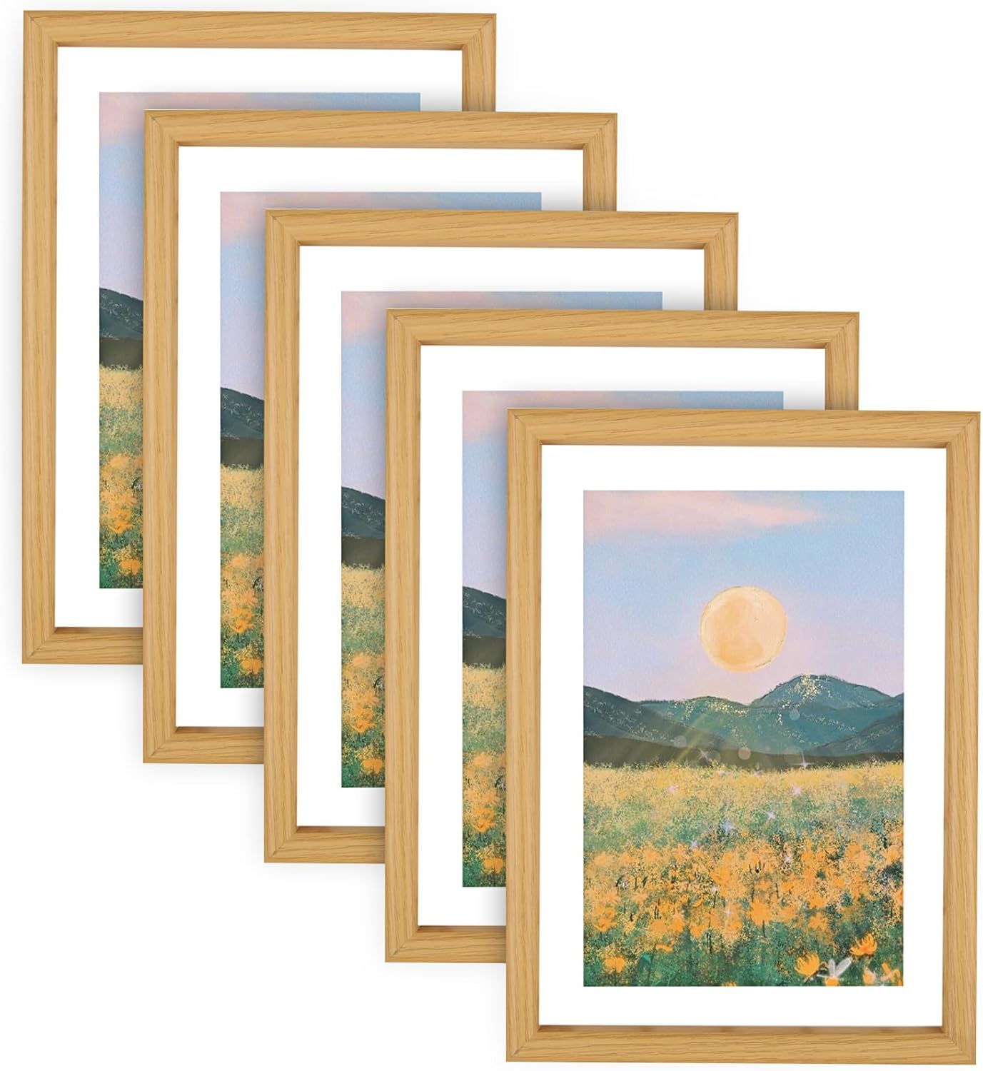 ZOFUN 5 Pcs A4 Wooden Picture Frames, 31.5 x 23 cm Table Top A4 Picture ...