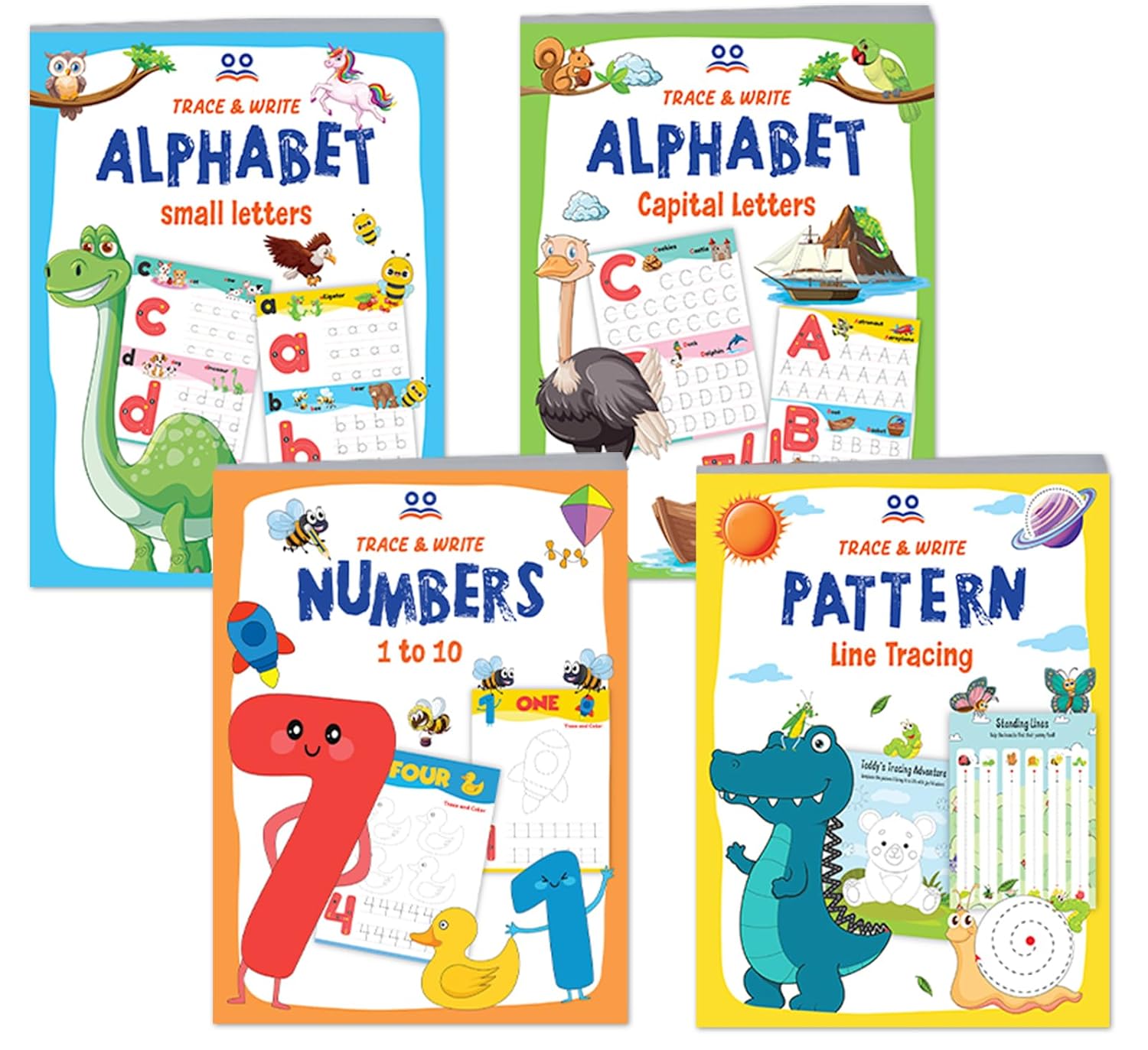 Buy Writing Practice Trace and Write Books for Kids | Set of 4 Books ...