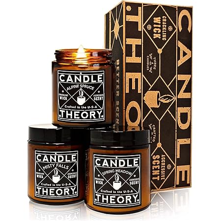 Amazon.com: Scented Candle Gift Set with Crackling Wood Wicks - 3, 4 oz ...