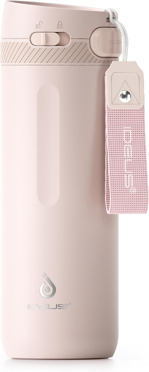Amazon.com: IDEUS Insulated Stainless Steel Water Bottle 17 oz Push ...