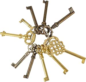 Skeleton Key Set - 10 Keys on a Keyring - Reproduction Keys for Antique ...