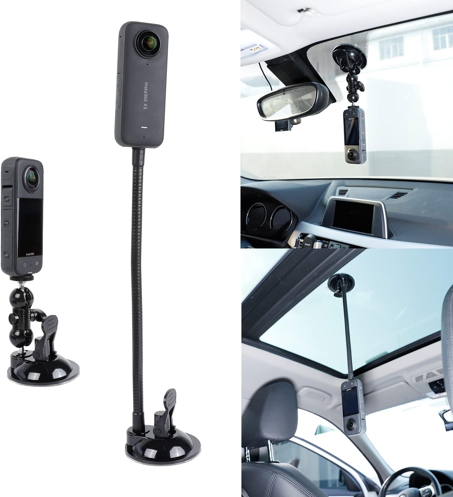 Amazon.com : PellKing Suction Cup Mount for Insta360 X3/X2/X, GoPro ...