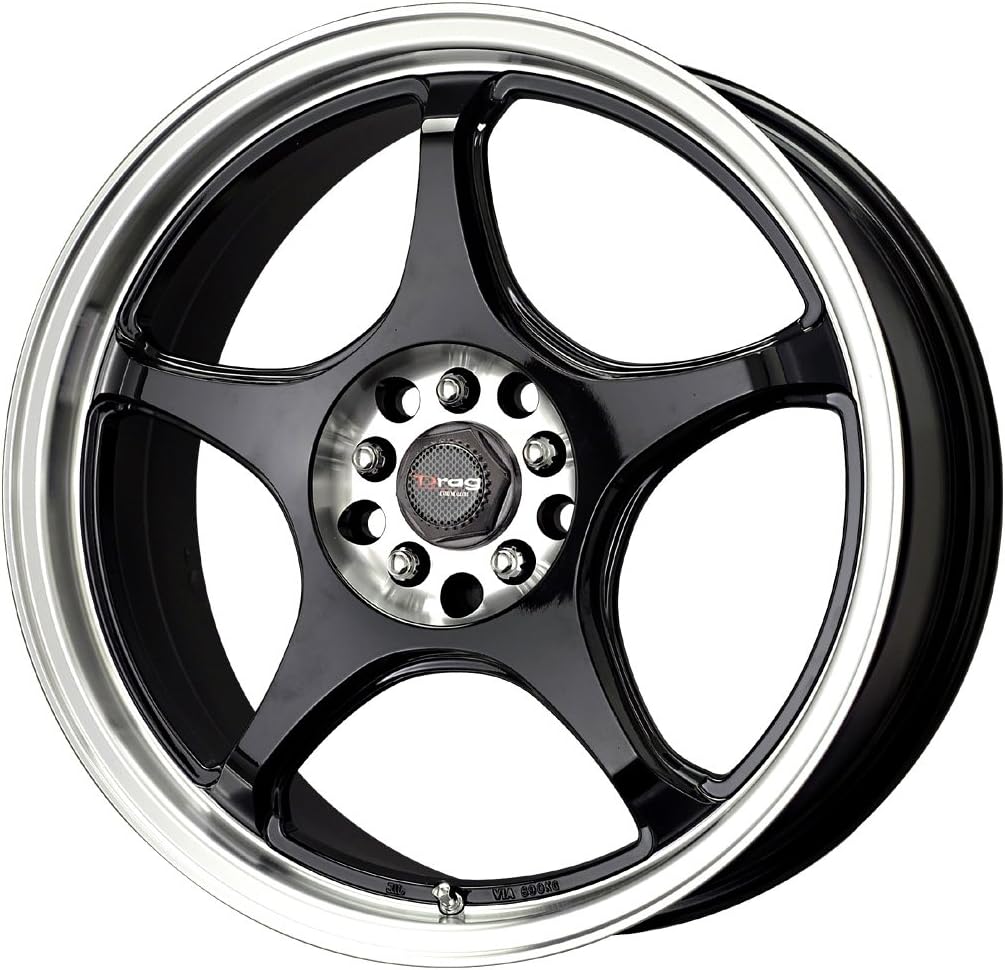 Amazon.com: Drag DR-17 Gloss Black Machined Wheel (17x7"/5x100mm ...