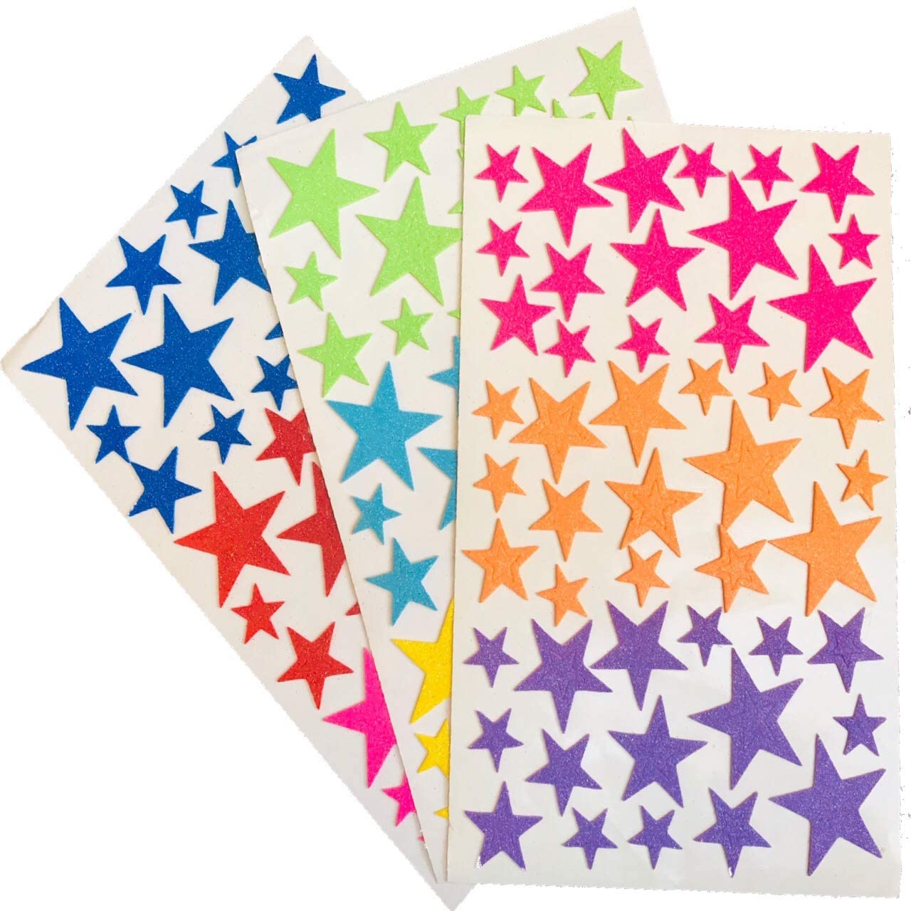 KCR Neon Foam Glitter Star Sticker Sheets(Set of 3) : Amazon.in: Office ...