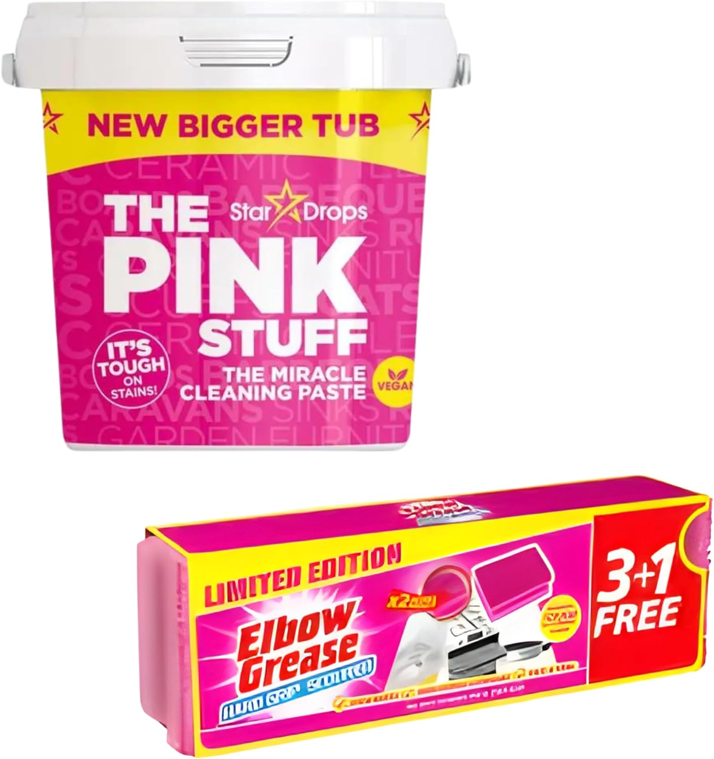 Pink Stuff Paste & Pink Elbow Grease Scouring 4 Pack Bundle - The ...