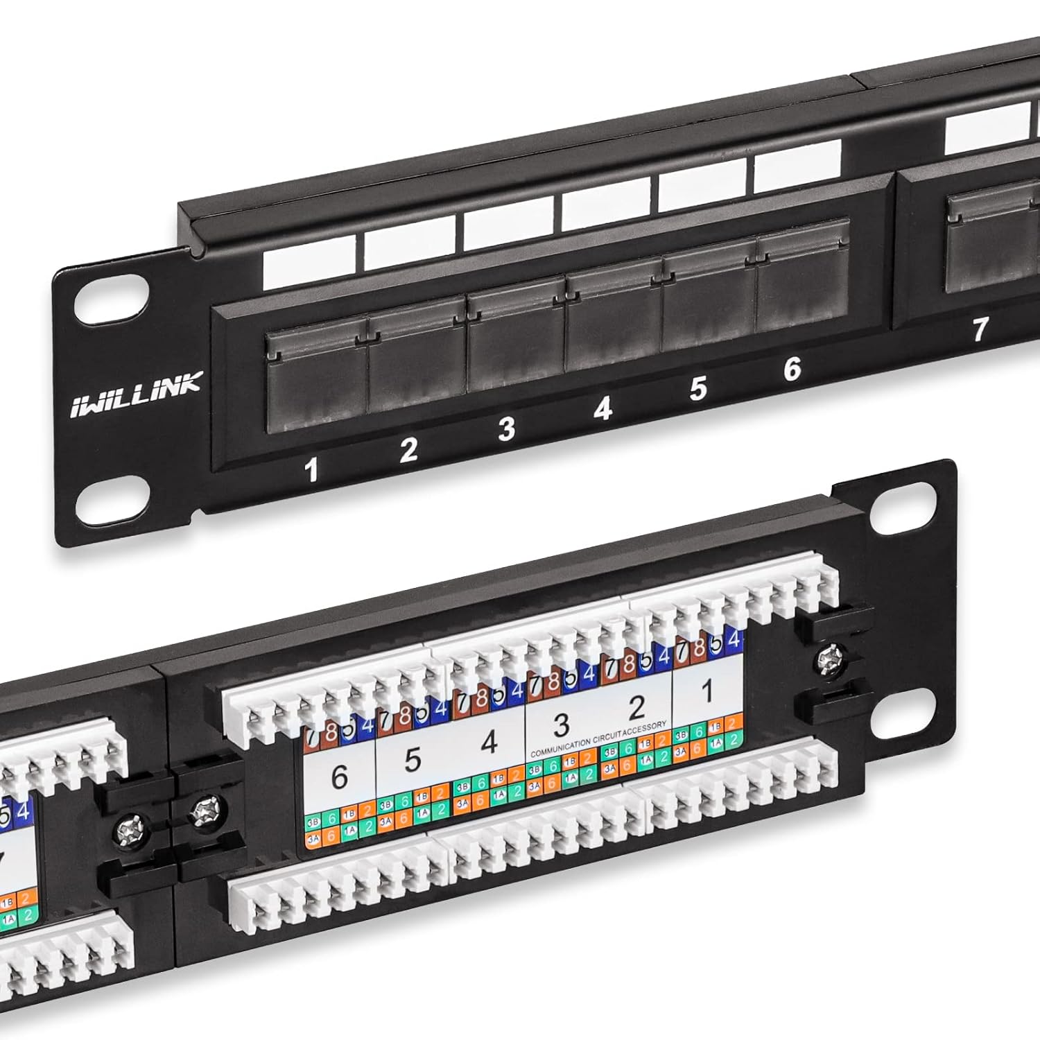 Amazon.com: iwillink 24 Port Cat6 Patch Panel with RJ45 Keystone Jacks ...