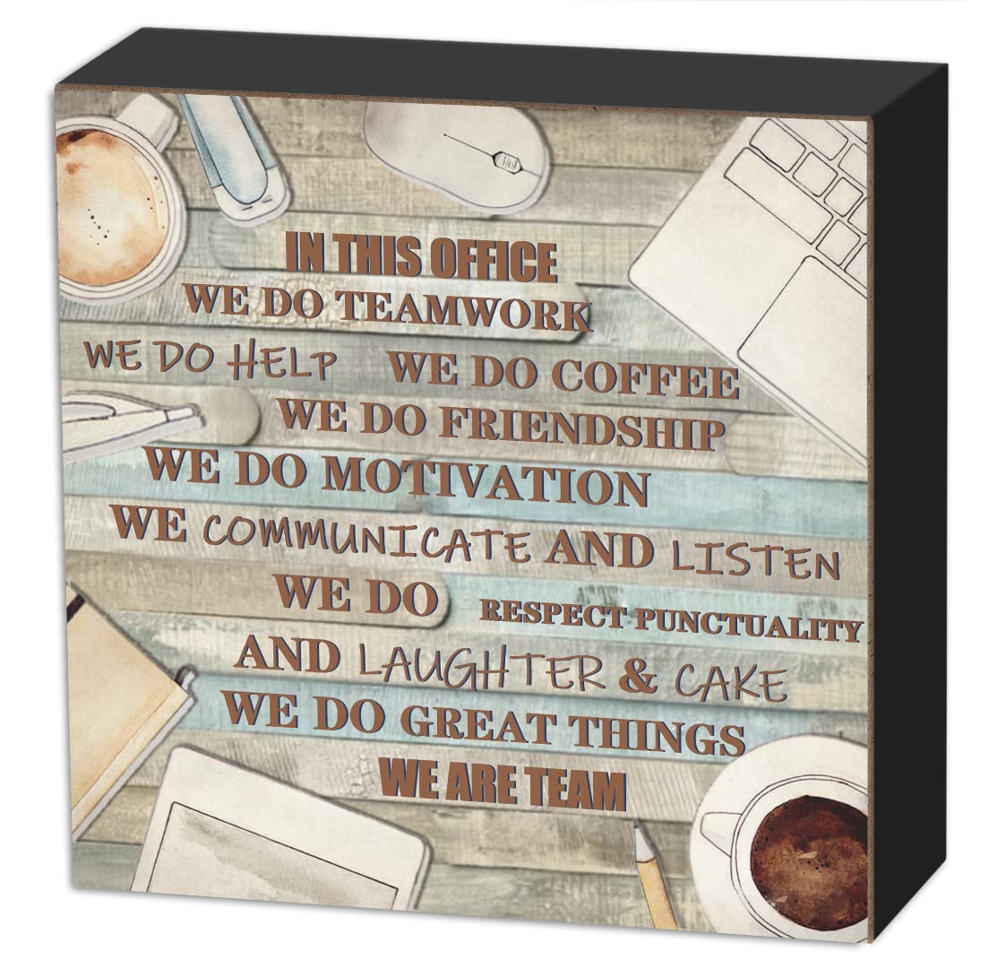 Amazon.com: Motivational Quotes Wooden Box Sign - Rules In This Office ...