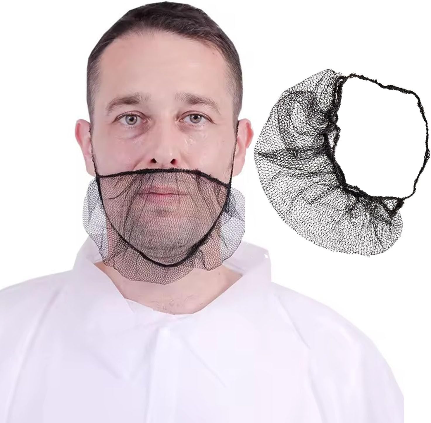 Fetizrin 100 Pieces Disposable Beard Net Covers 18 Inch Black Nylon ...