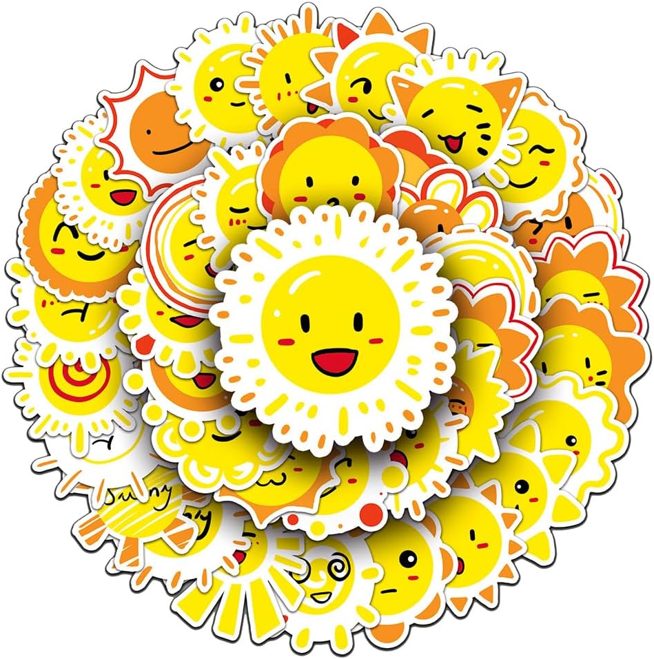 Amazon.com: Trendy Sun Stickers for Kids Teens Boys Kids|50 Pcs ...