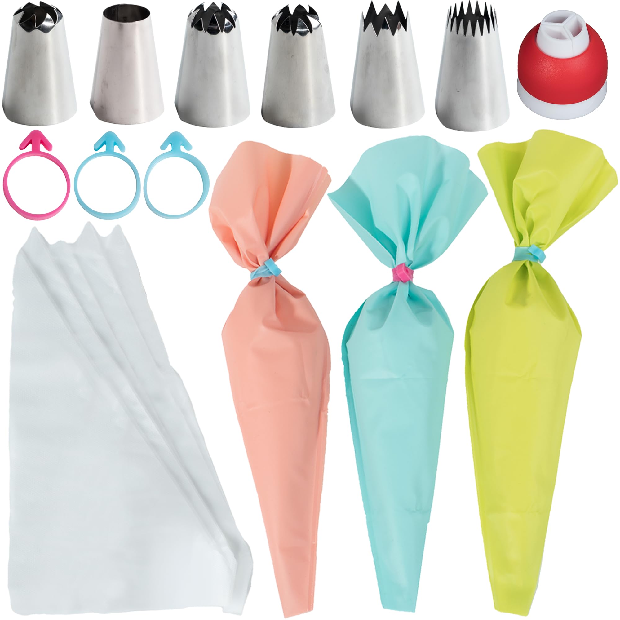 Amazon.com: BAKETIVITY Frosting Piping Bags and Tips Set for Decorating ...