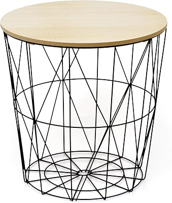 Modern Black Small Wire Side Table Metal Coffee End Side Table With ...