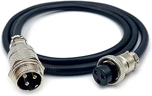 Amazon.com: 16.4 ft GX16 3 Pin Cable Male to Female Head Aviation Cordset, GX16 3 Pin Panel ...